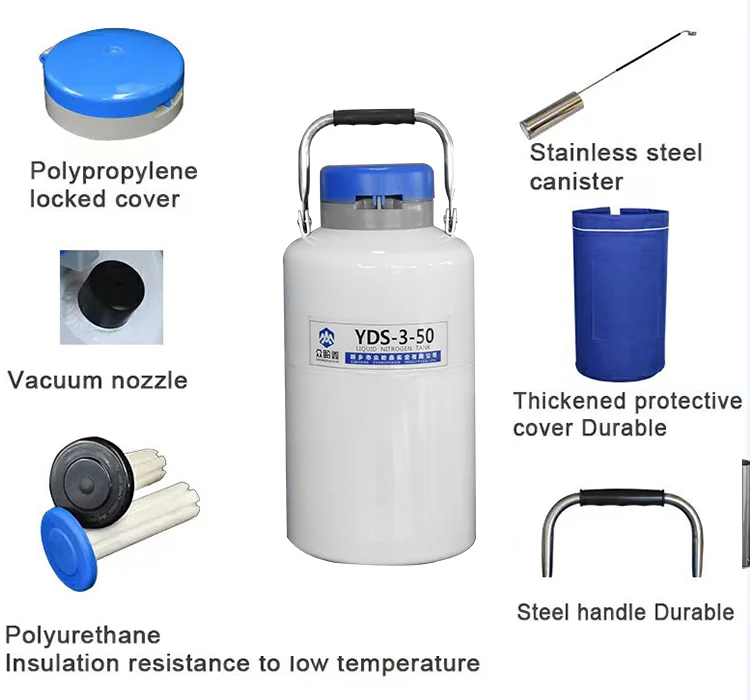 YDS-3-50 3 Liter Laboratory Cryogenic Dewar Liquid Nitrogen Container ...