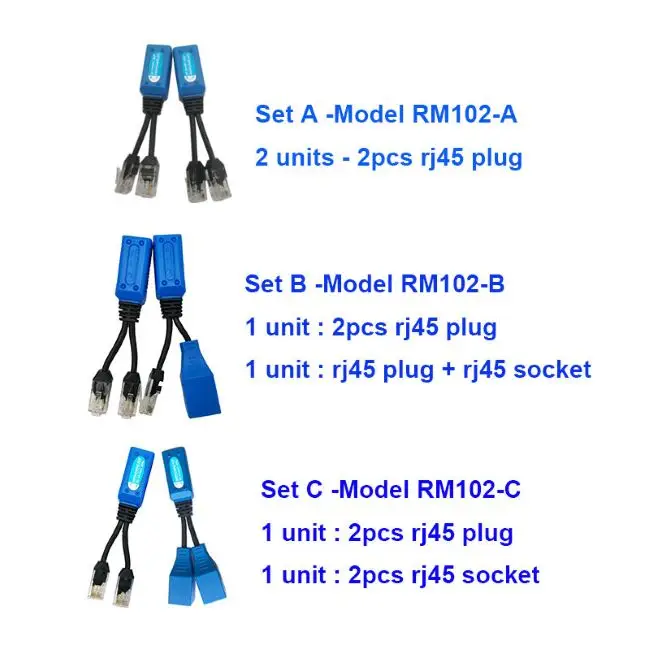 RJ45 Ethernet Cable Combiner Splitter Sharing Kit for POE Security ...