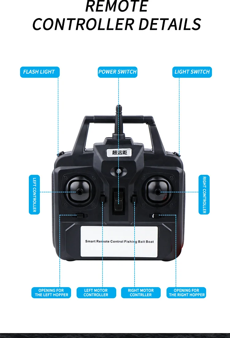 500m Intelligent Remote Control Double Chamber Fishing Bait Boat RC ...