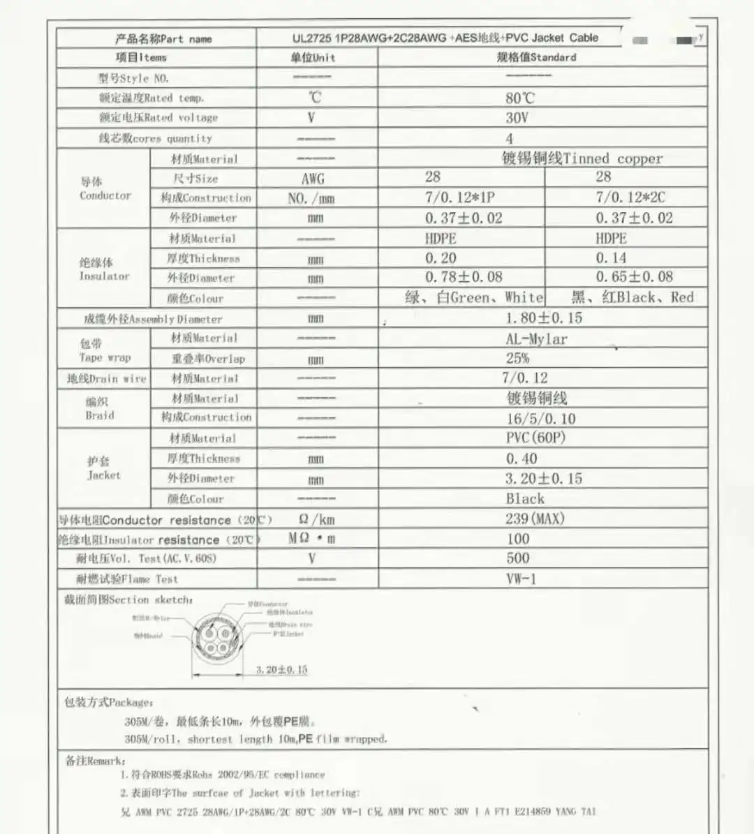 USB Cable Awm 2725 VW-1 - High Speed, Shielded, and Durable