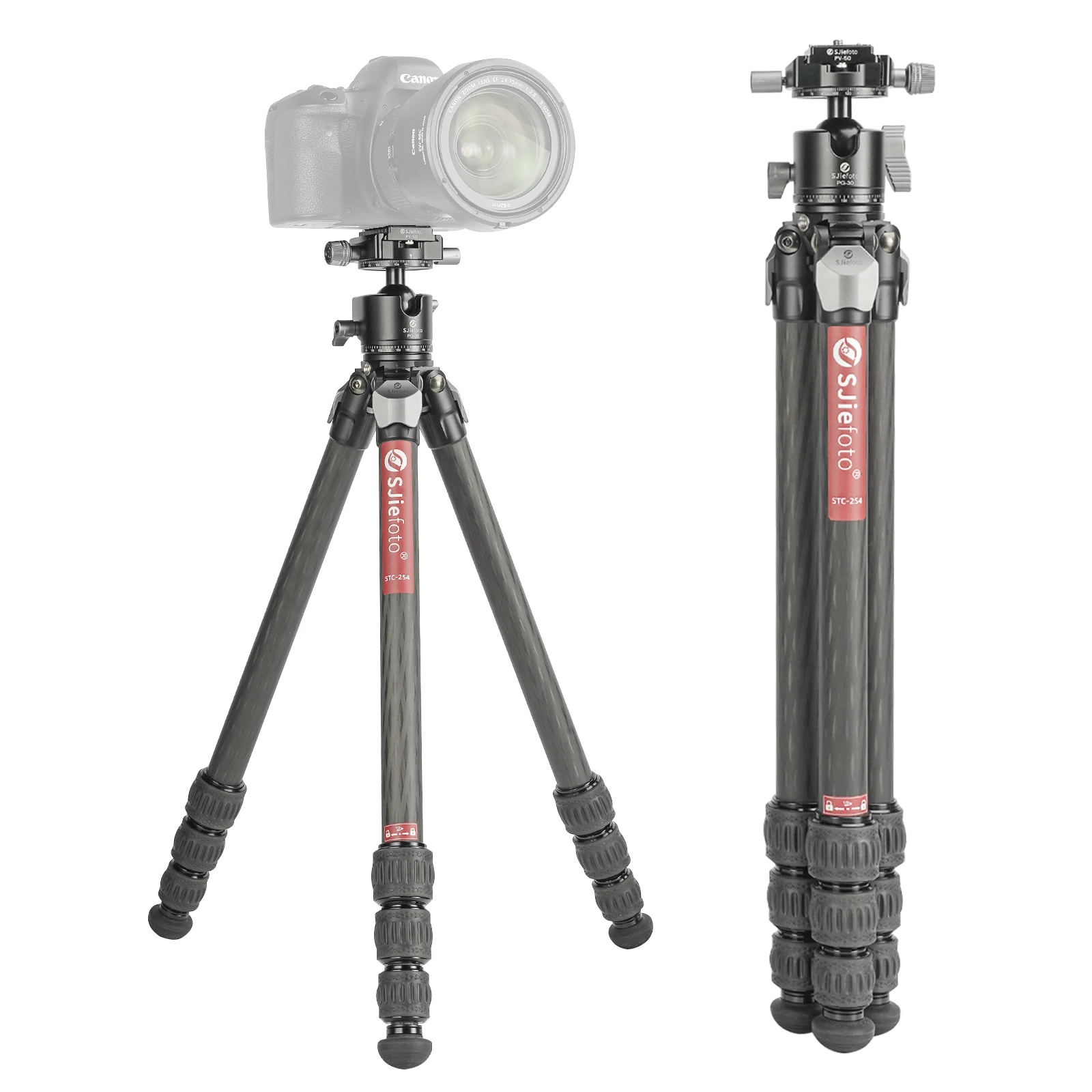 Sjiefoto Stc223 Professional Lightweight Carbon Fiber Tripod For Camera ...