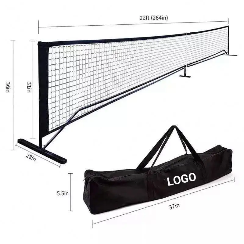 Portable Pickleball Set System With Wheels Metal Frame Regulation Size ...