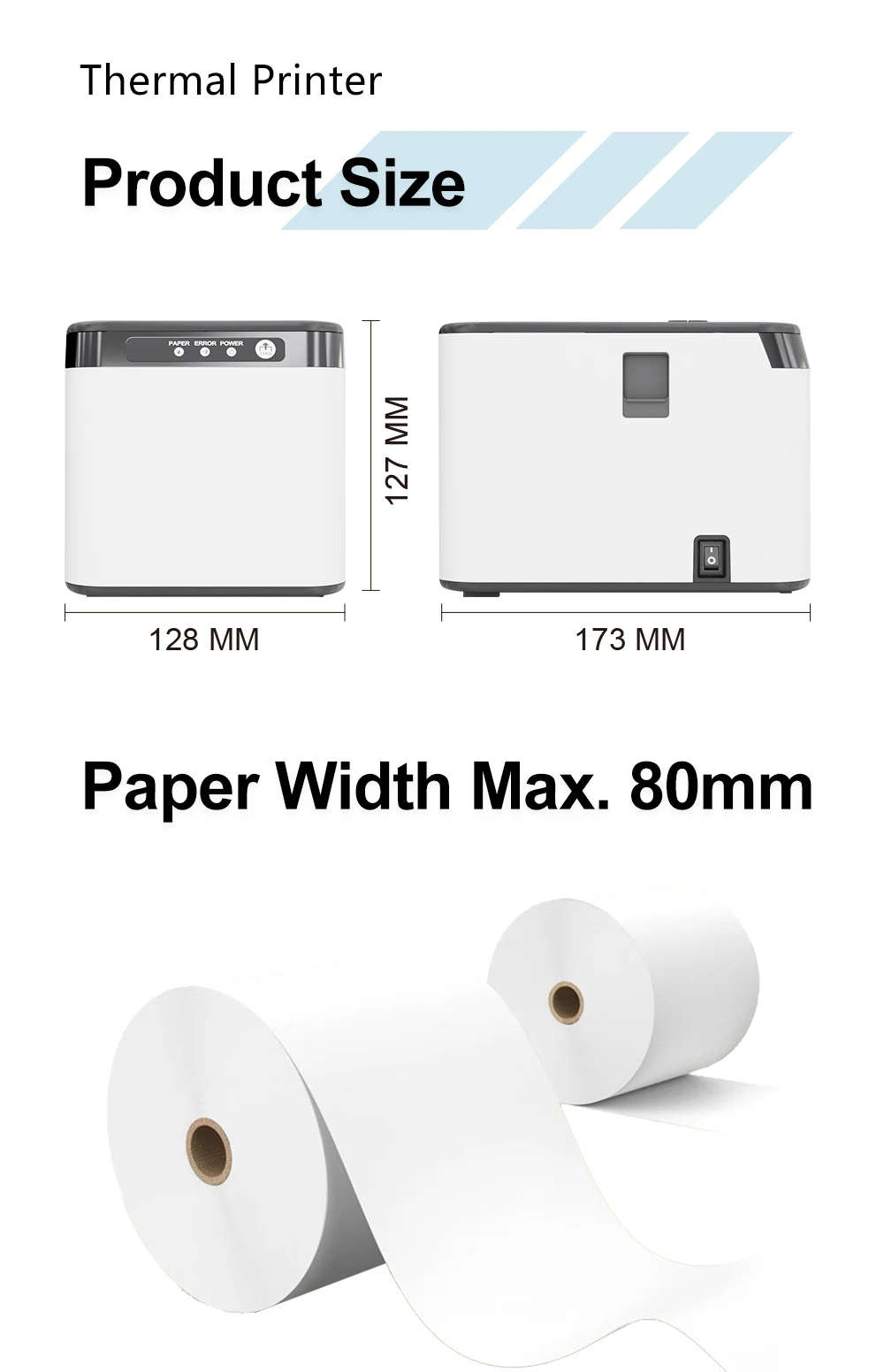 Small Wifi Thermal Printer 80 Receipt Print Thermal 80mm Restaurant ...