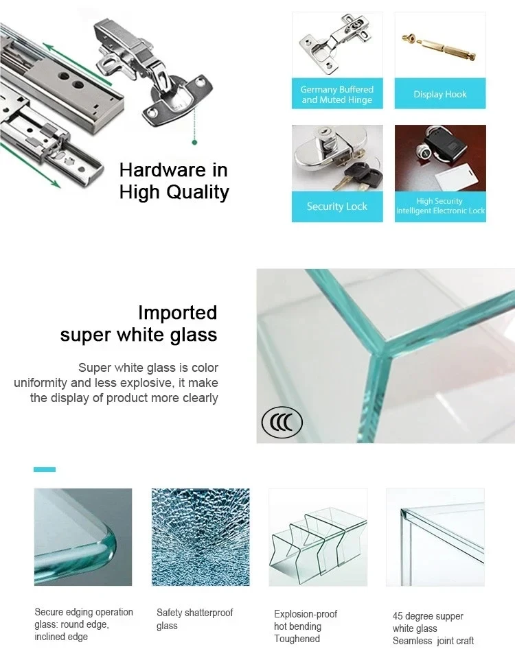 Full Vision showcase Display Supermarket Glass Counter showcase ...