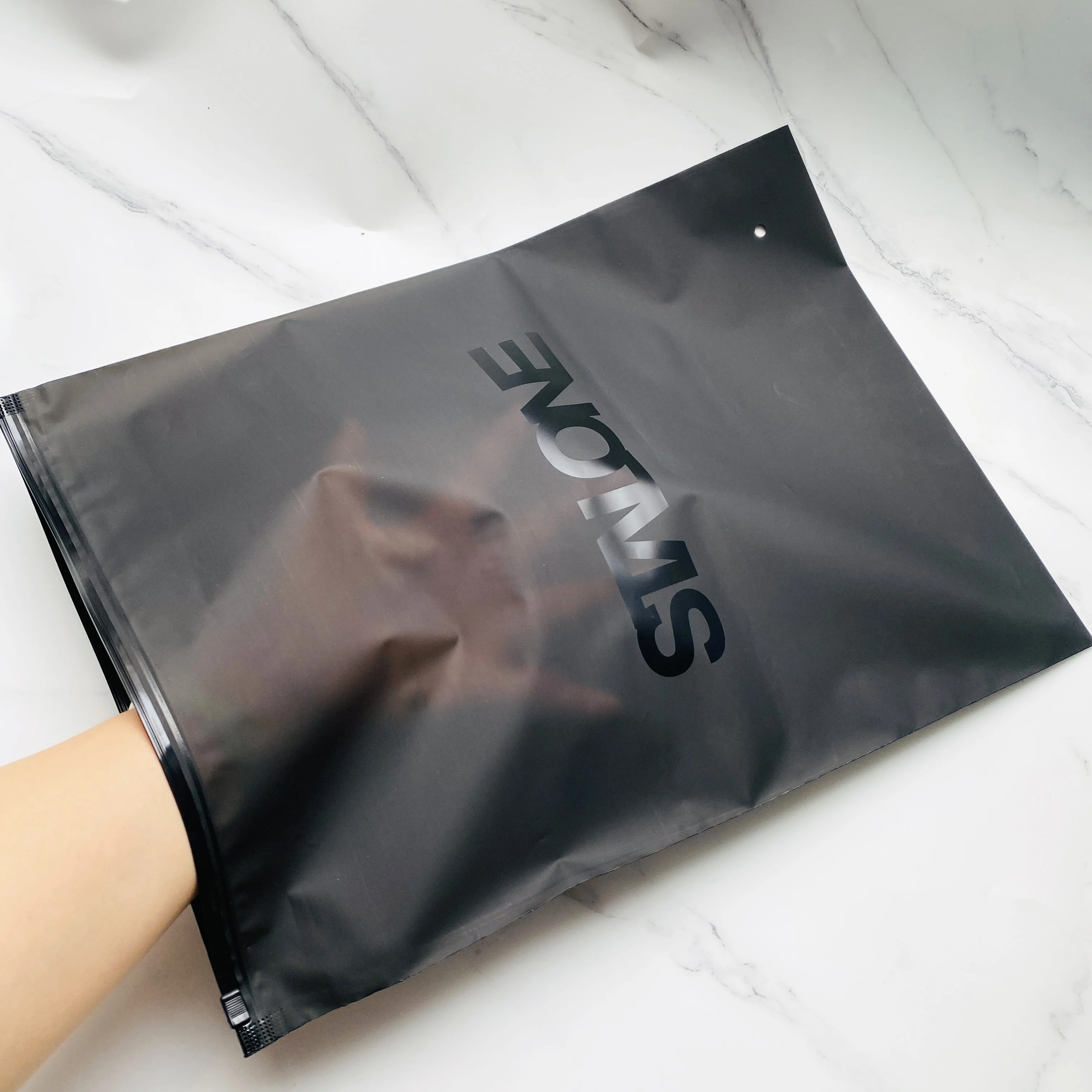 Wholesale Pvc Pe Plastic Clothing Packaging Bags Black Zipper Custom ...