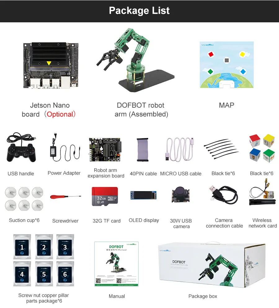 Yahboom AI Visual Robot Arm ROS Kit with Python3 Programming