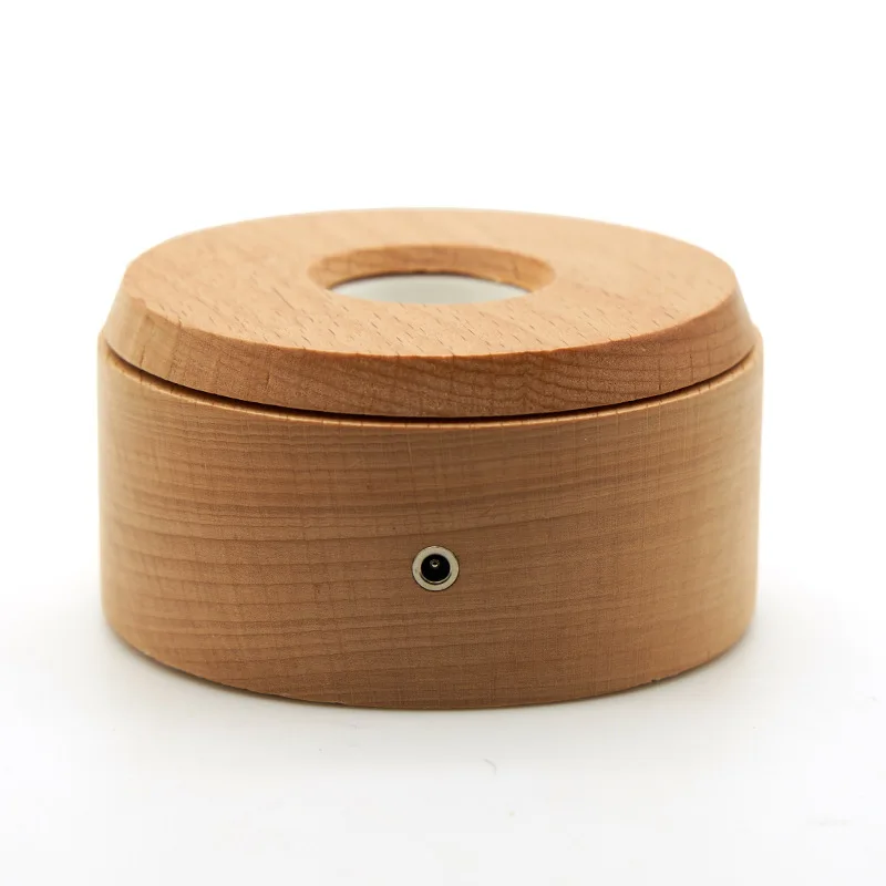 Wooden LED Display Light Base - Rotating Colorful Touch Stand
