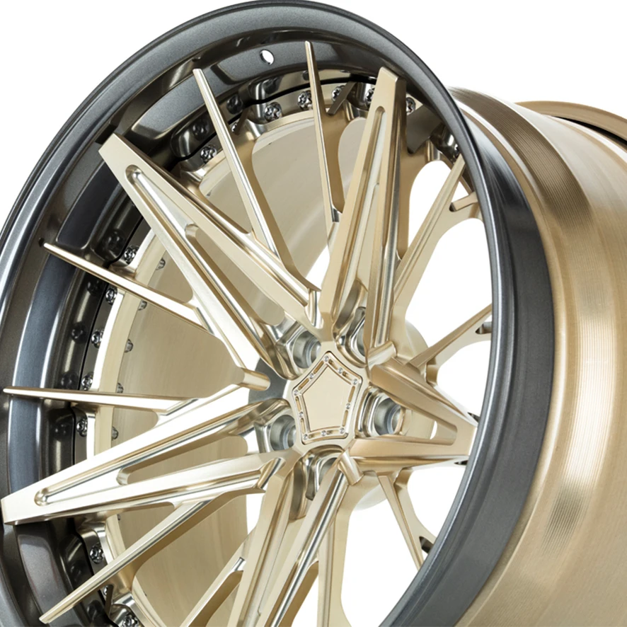 Deep Dish Lip Forged Polished 3-piece Wheel 5x112 20 22 Inch Aluminum ...