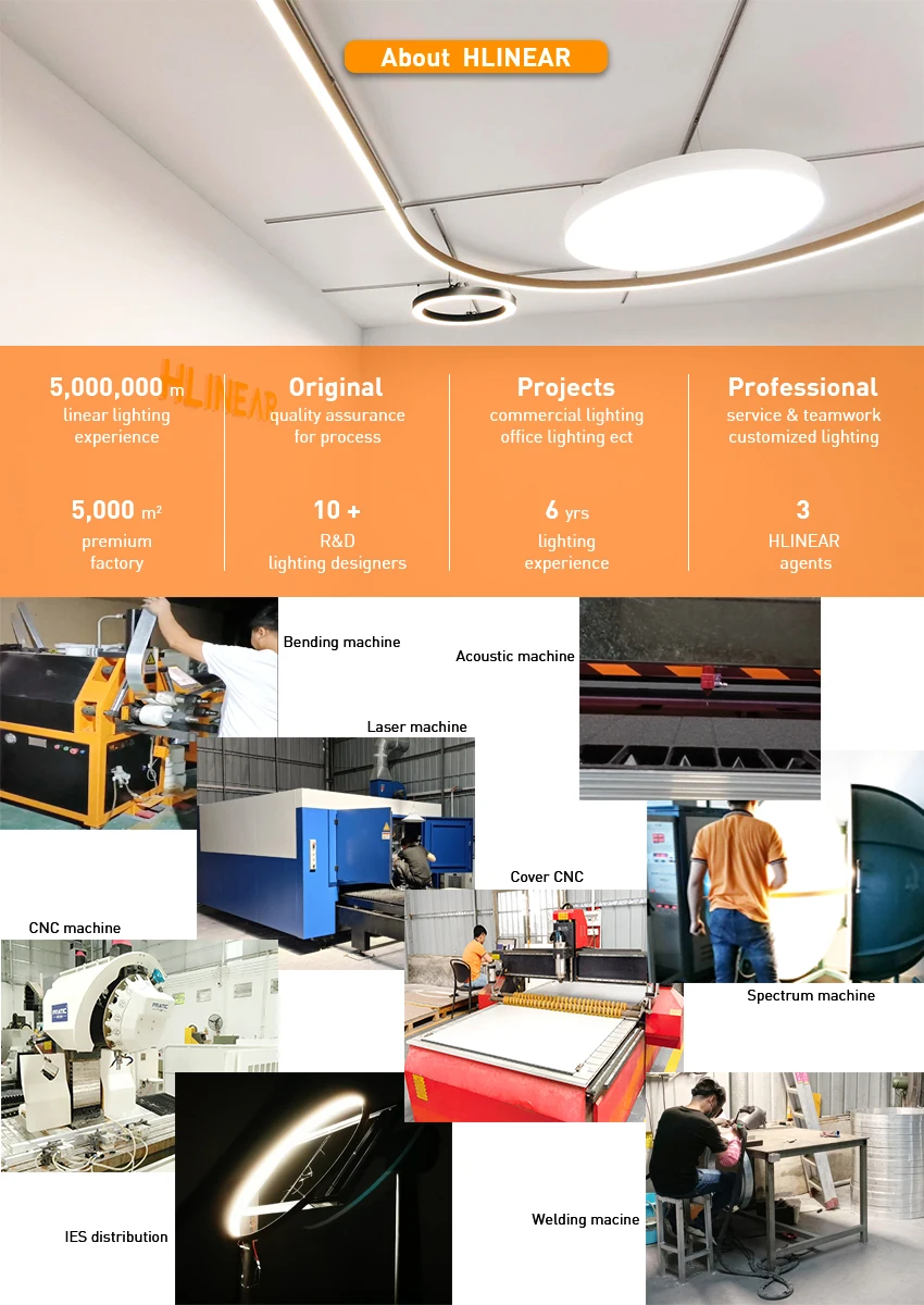 Acoustic Pendant Light - Ring LED Linear Sound-absorbing