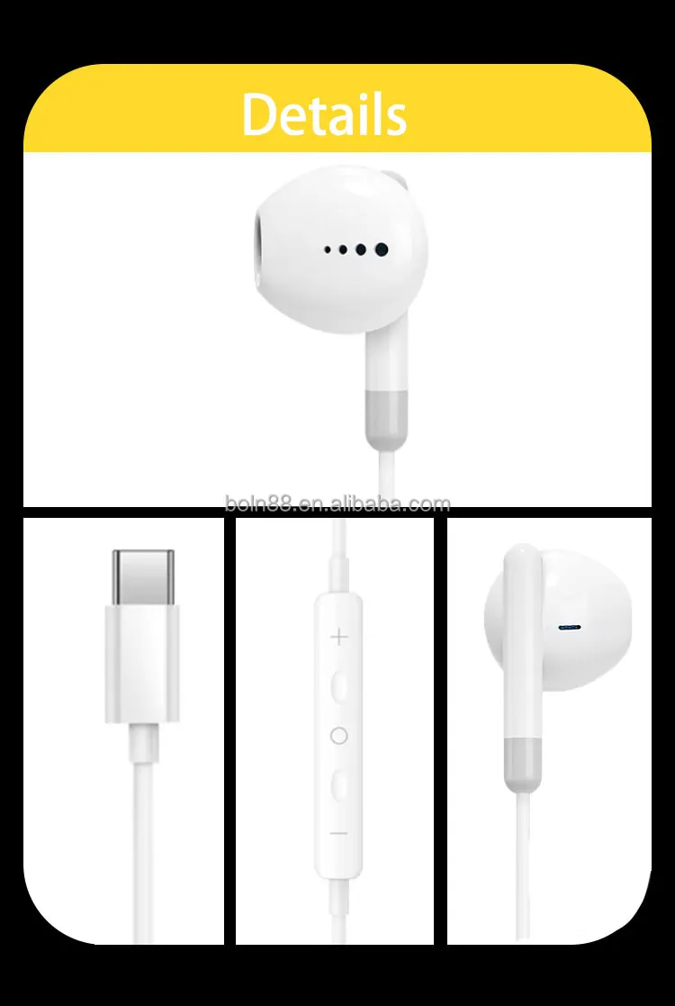 BLN 1.2M Wired Type-C Earphone - Noise Cancelling Gaming Headphones