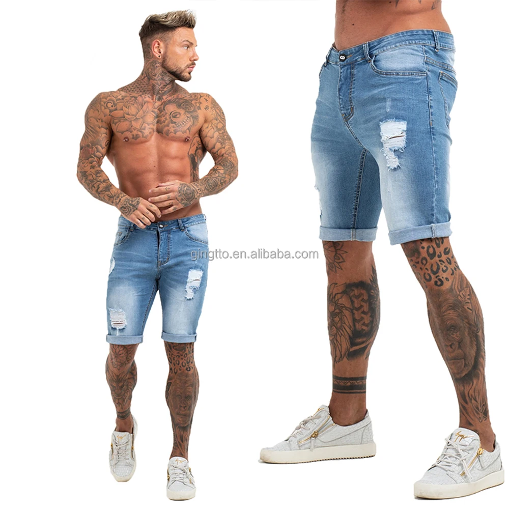 Hot Summer Gingtto Europe Drop Shipping Skinny Mens Fashion Jeans Shorts Skinny Fitting Jeans ...