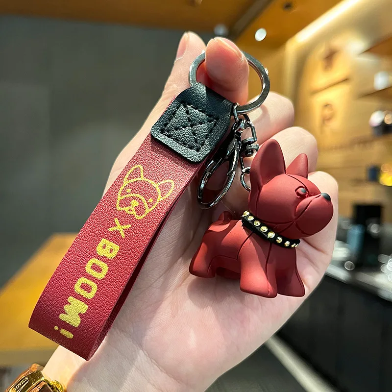 Lovely Dog Pendant Method Dog Key Chain Dog Key Chain Bulldog Schoolbag ...