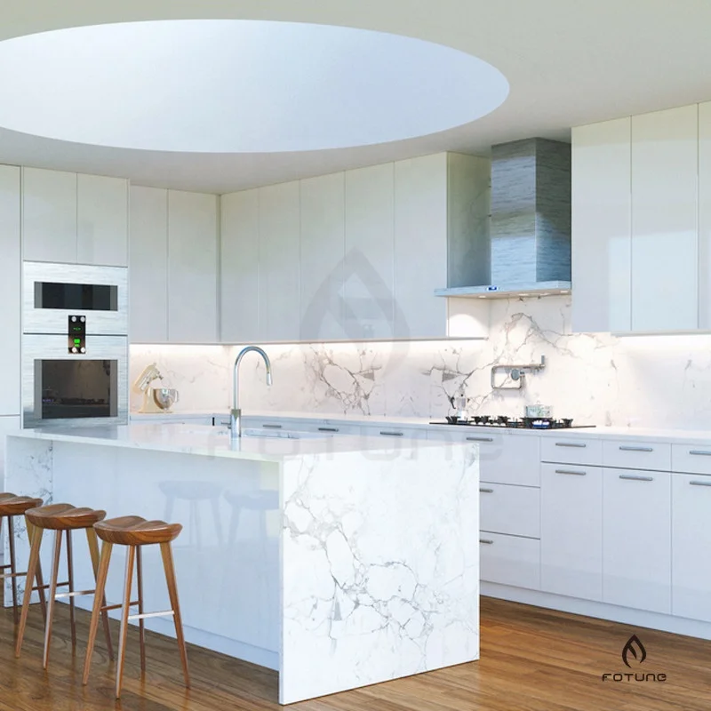 Modern Style Kitchen Countertop Grey Veins Artificial Stone Slabs ...