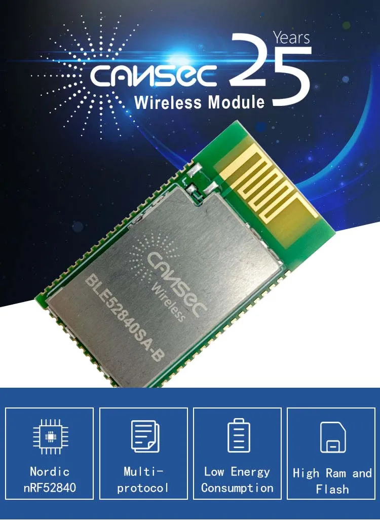 Cansec BLE52840SA-B NRF52840 Bluetooth Module for Smart Home