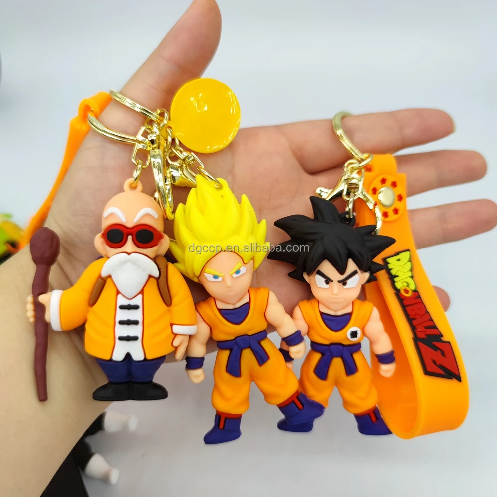 10 Models New Mold Dragon Balls Key Chain Japanese Anime Pvc Rubber Son ...