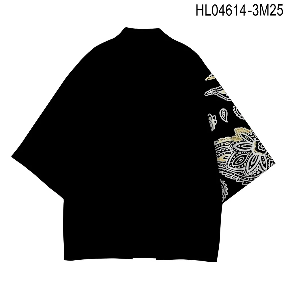 Japanese Samurai Cardigan Patchwork Waves Print Oversized Haori Women ...