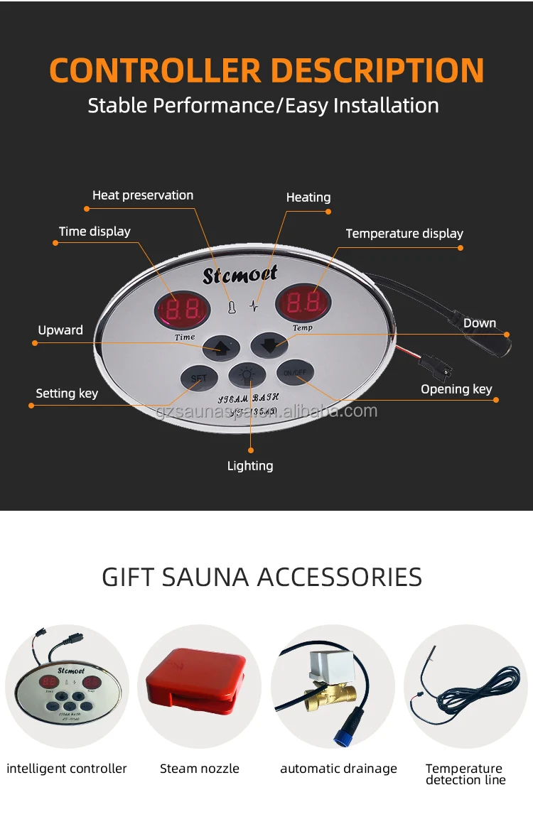 Sauna Steam Engine - Wet Steam Bath Machine for Home