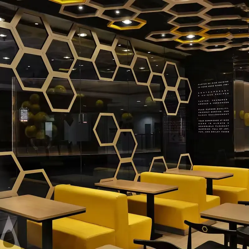 Modern Restaurant Design Ideas Light Luxury Cafe Seating Booth ...