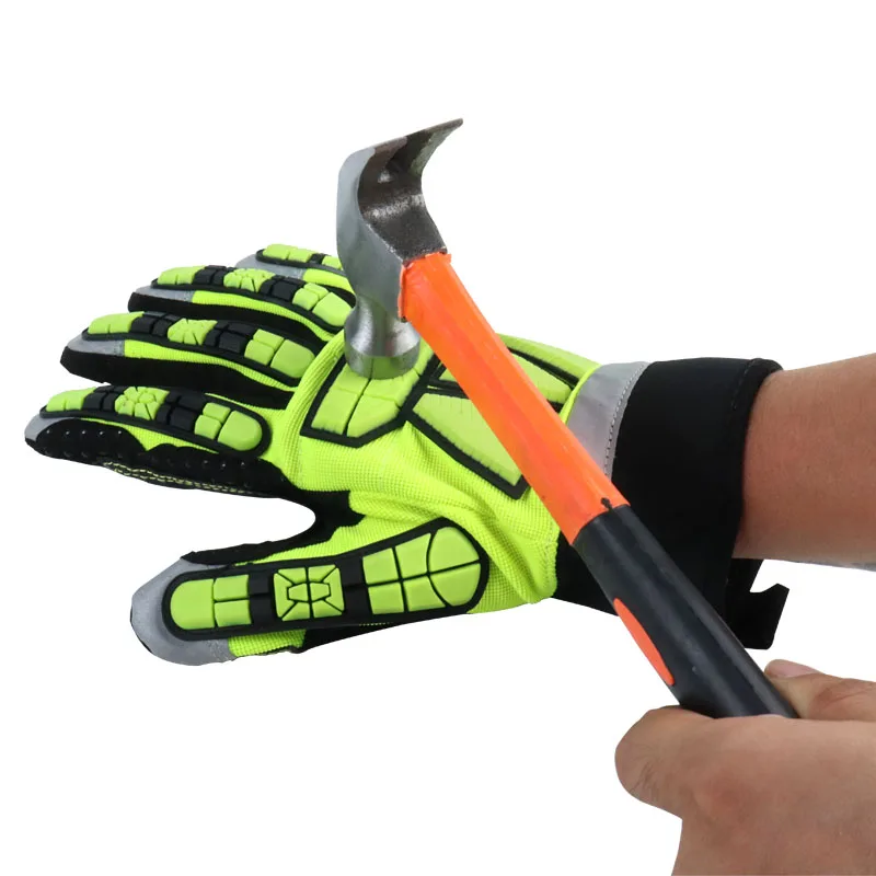 TPR Anti-Slip Anti-Cut Anti-Vibration Impact Mechanic Safety Gloves for ...