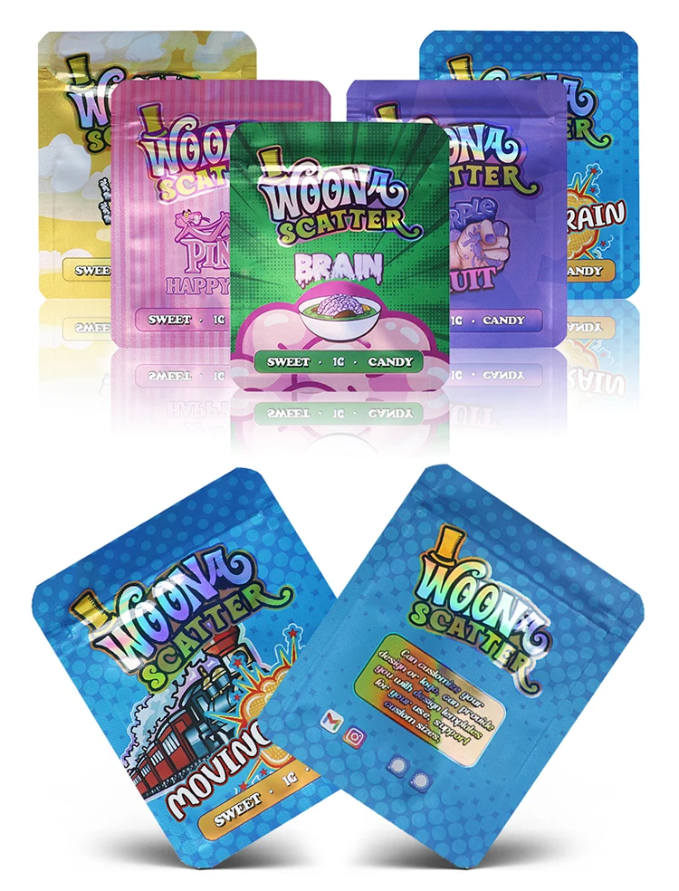 Custom UV Printed Resealable Mini 1g Zipper Pouches