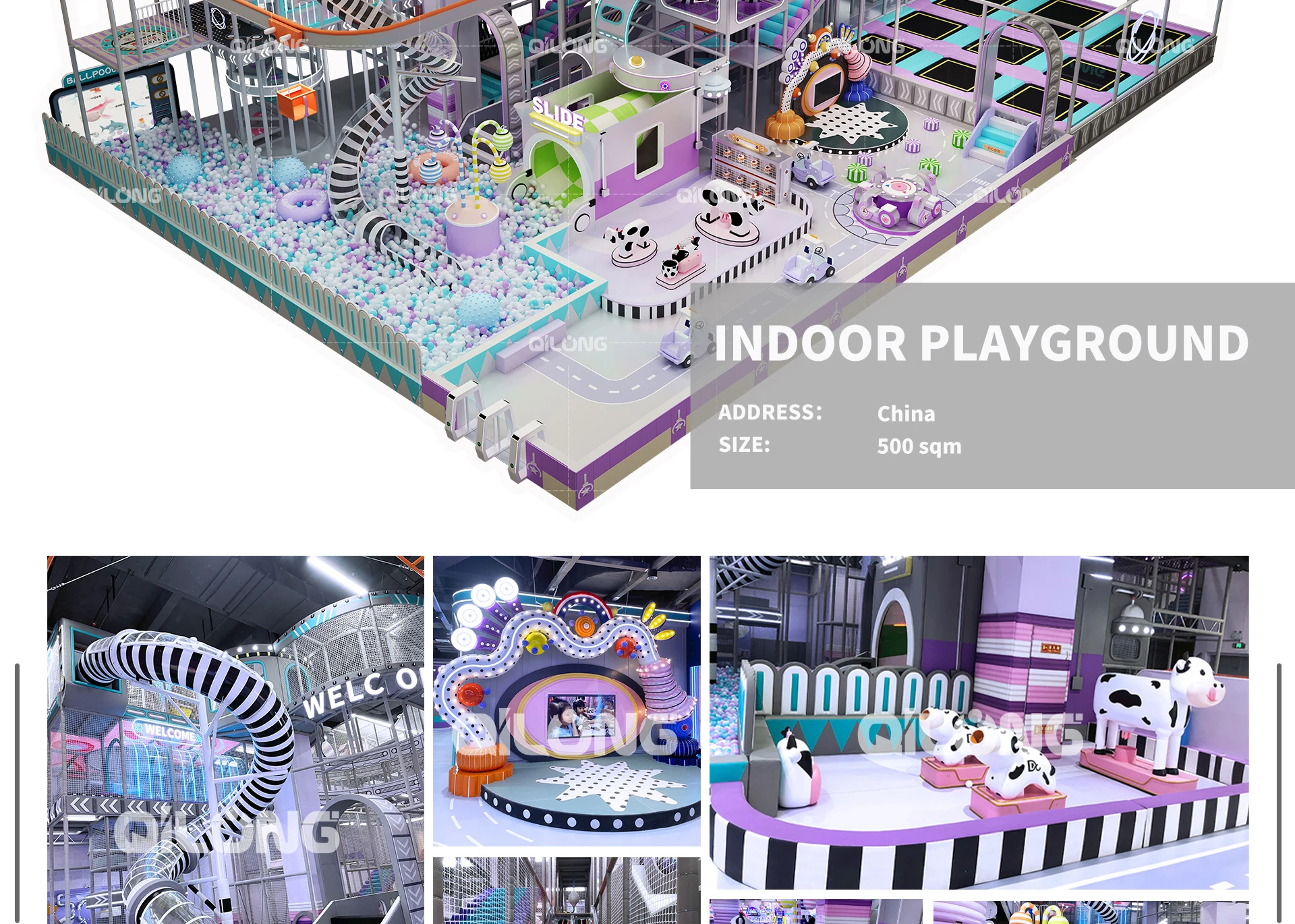 Qilong Children Play Equipment Maze Game Soft Indoor Play Equipment Kid Large Indoor Playground ...