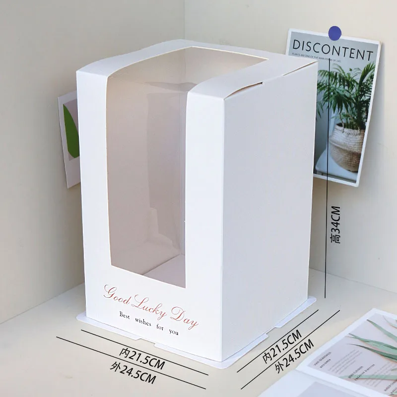 Tall Plain White square Window Paper Cake Bakery Package Box| Alibaba.com