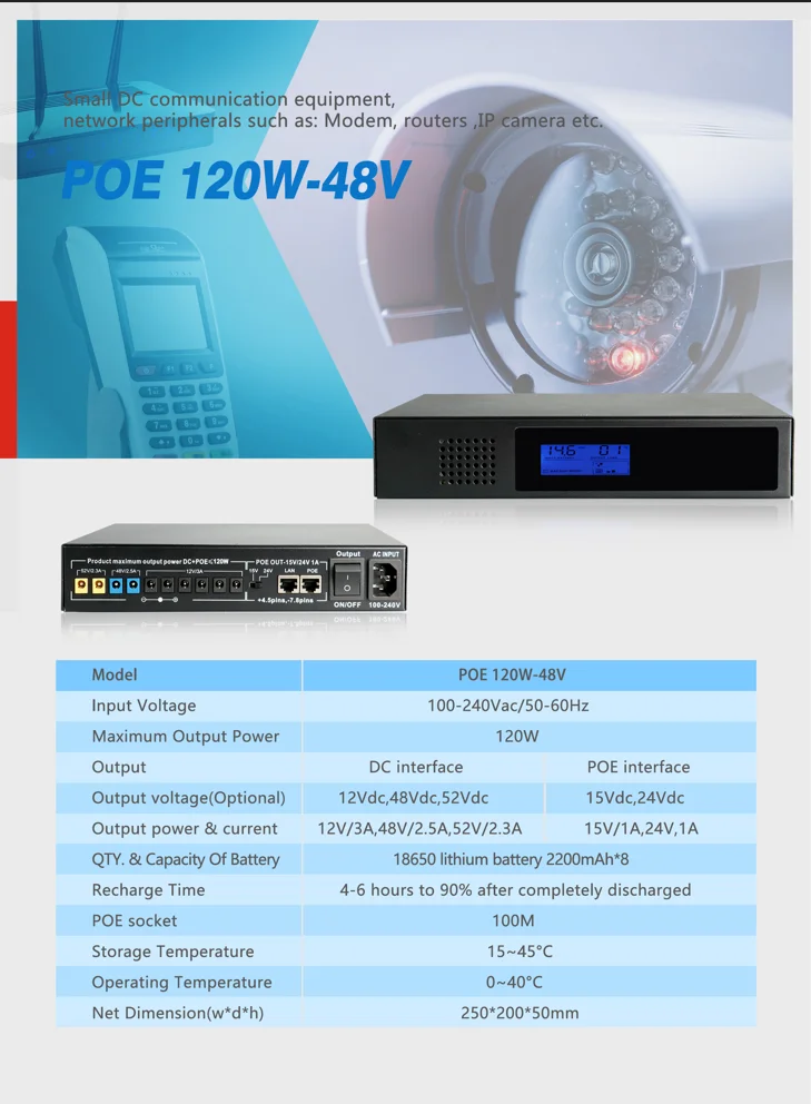 Nuovo arrivo Mini UPS produttore OEM DC UPS 12V 52V 48V DC UPS con ...