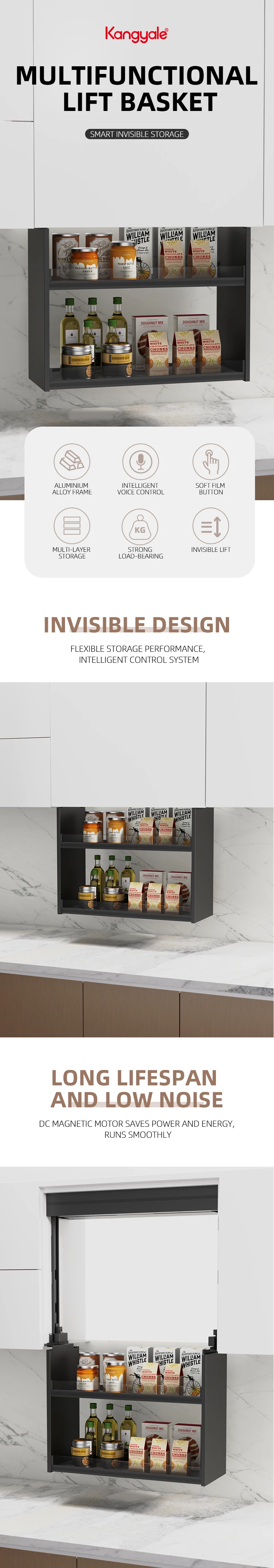 Smart Kitchen Wall Cabinet Lift System - Efficient Storage