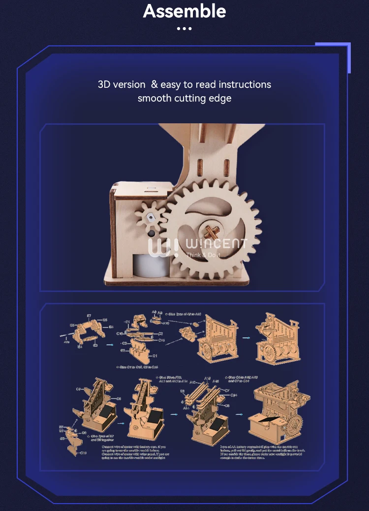 CPC Physics Learning Model Mechanical Gear Toy 3D Puzzle Marble Run ...