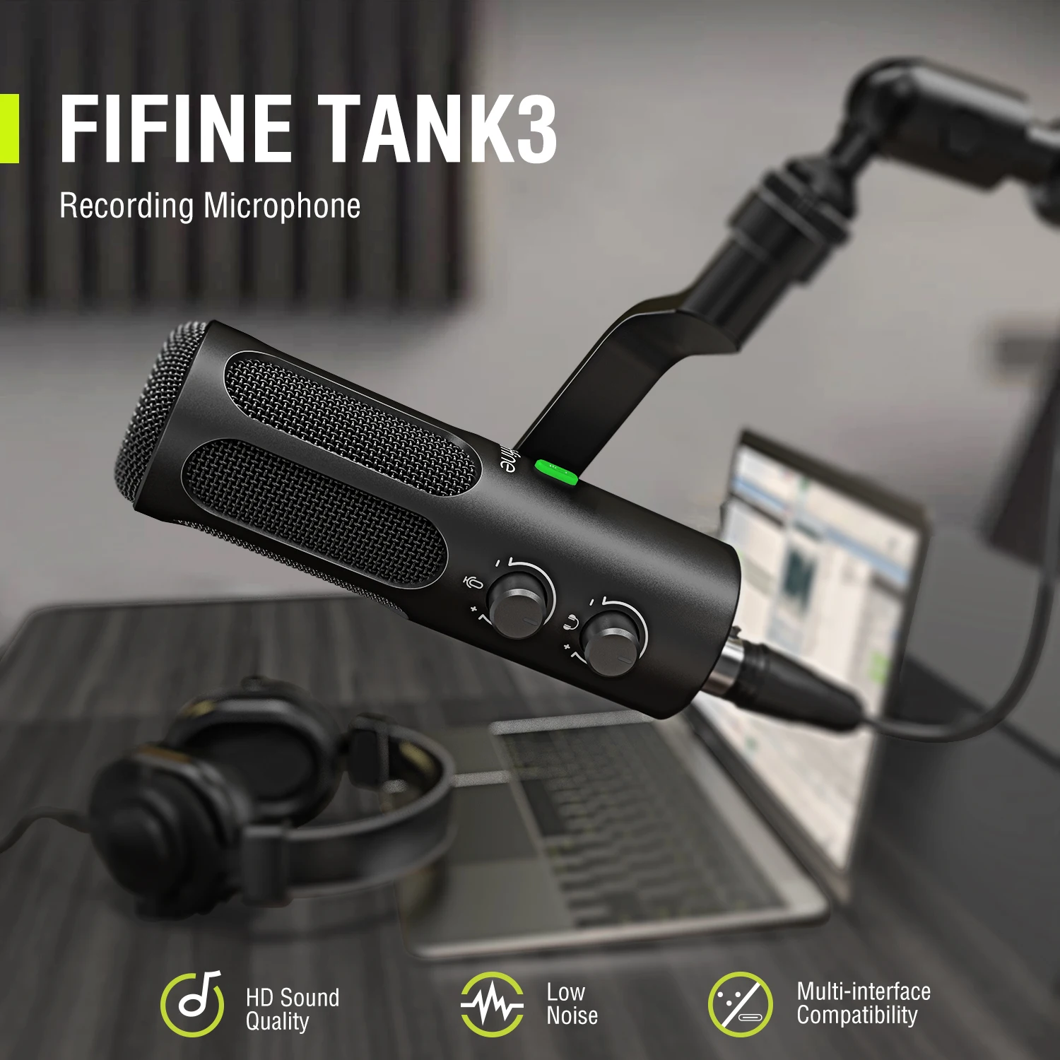 Fifine Tank3 Microphone - Professional Wired Dynamic Mic