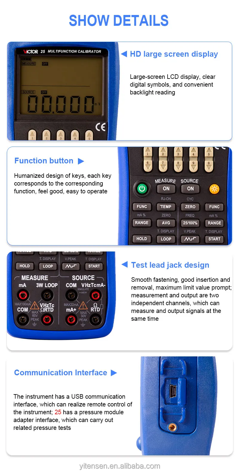 Victor 24 Handheld Multifunction Process Calibrator 0.02% Accuracy ...