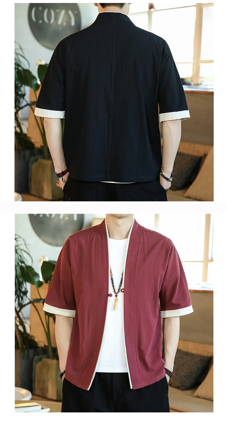 2022 Big Size Hanfu Chinese Style Vintage Men Shirt Tang Costume Casual ...