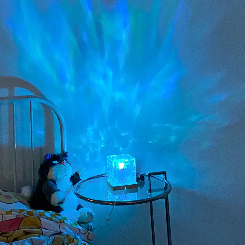 LED Square Night Light Cube Decorative Night Lamp RGB 16 Colors Desk ...