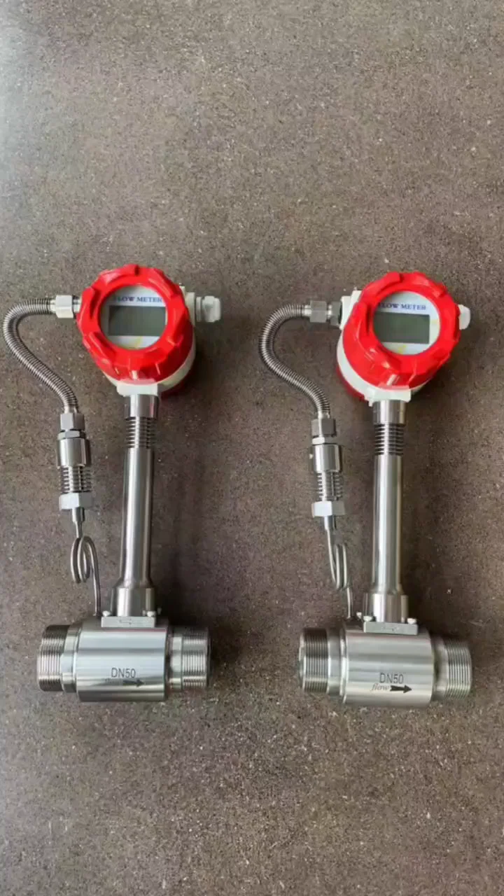 Pipe Type Intelligent Steam Gas Liquid Flowmeter 4-20ma Hart Digital Lugb Vortex Flow Meter ...
