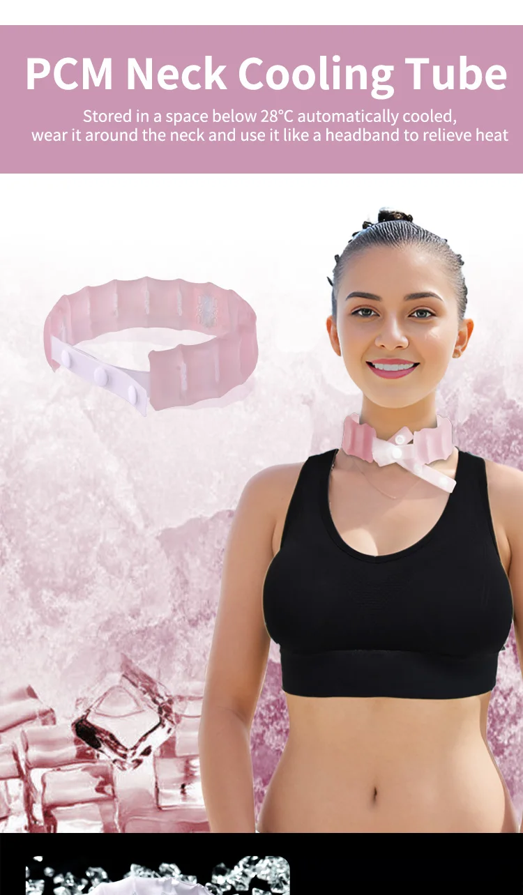2024 Hot Japan Pcm Automatic Ice Neck Cooling Tube Outdoor Neck Cooler Ring Wearable Tpu Ice ...