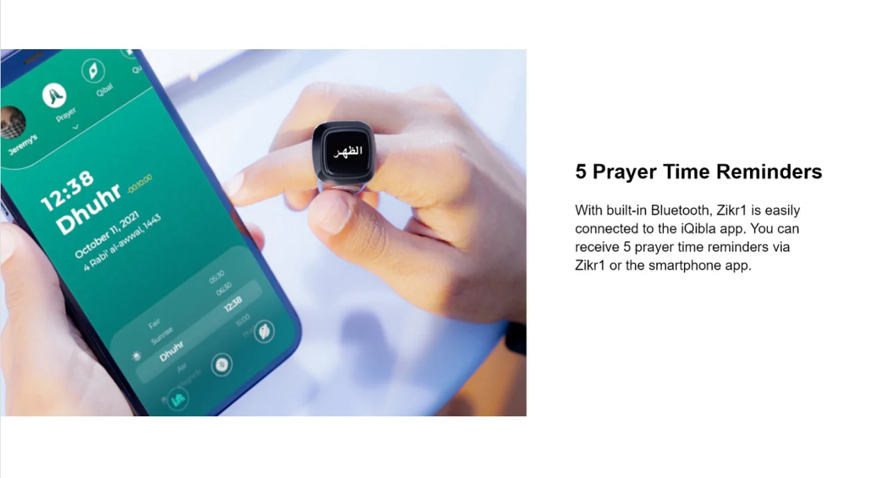 Iqibla Zikr Ring Smart Counter Muslim Smart Ring Gift With Prayer ...
