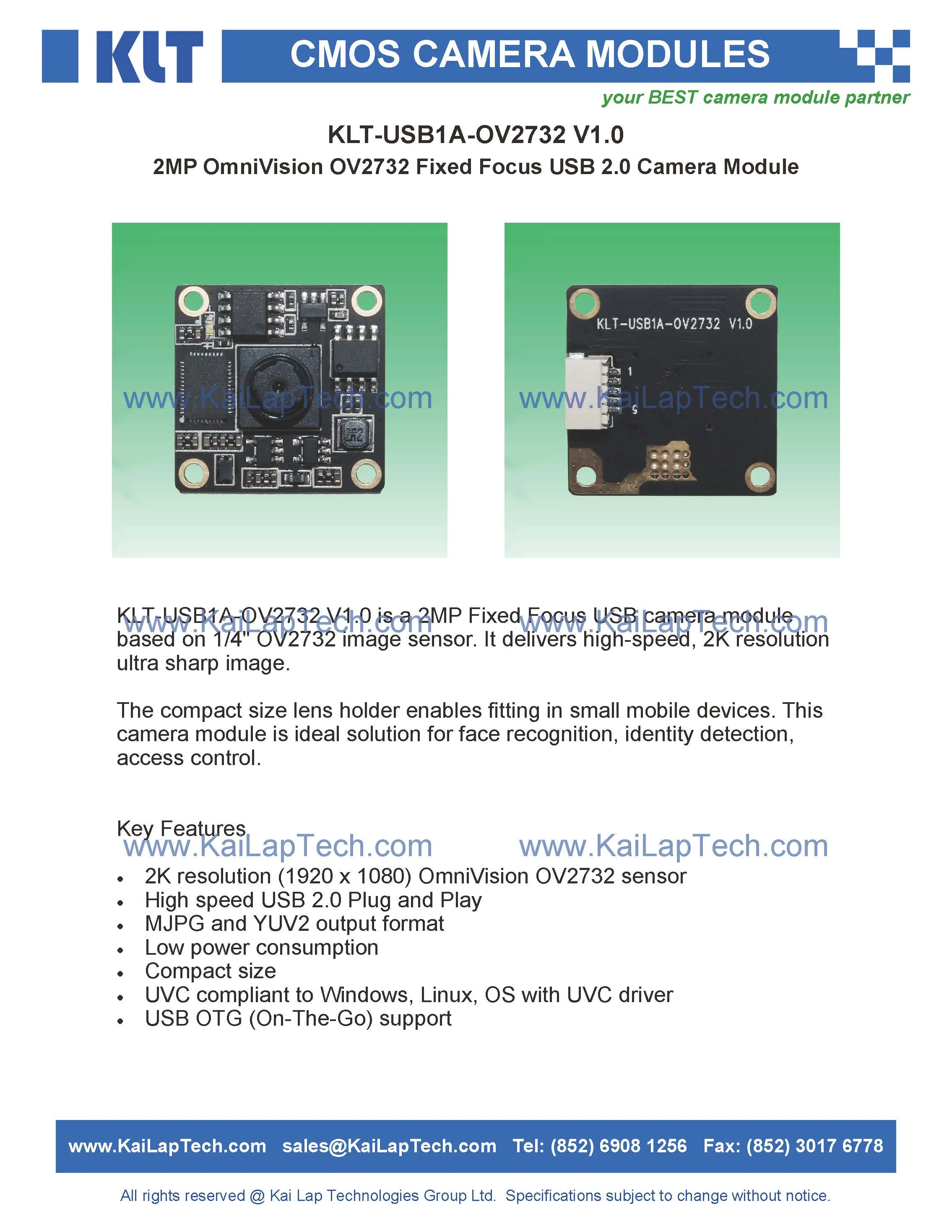 2mp Ov2732定焦usb 2.0相机模块klt-usb1a-ov2732 V1.0 - Buy 2mp Ov2732定焦usb 2.0 ...