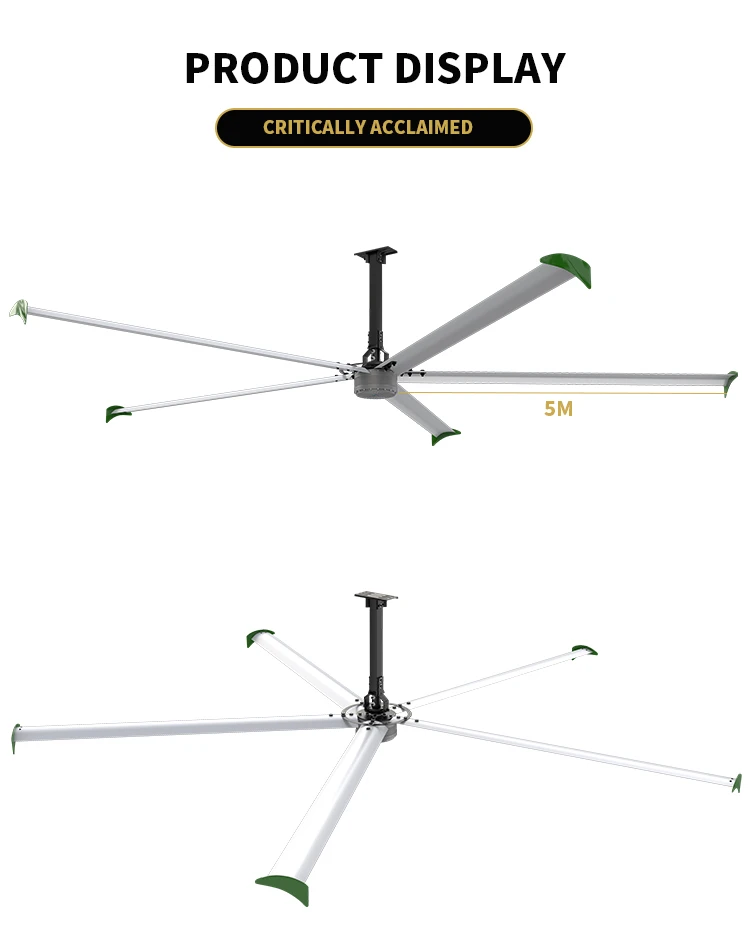 16ft 5m High Quality Large Industrial Metal Ceiling Fan Intelligent ...