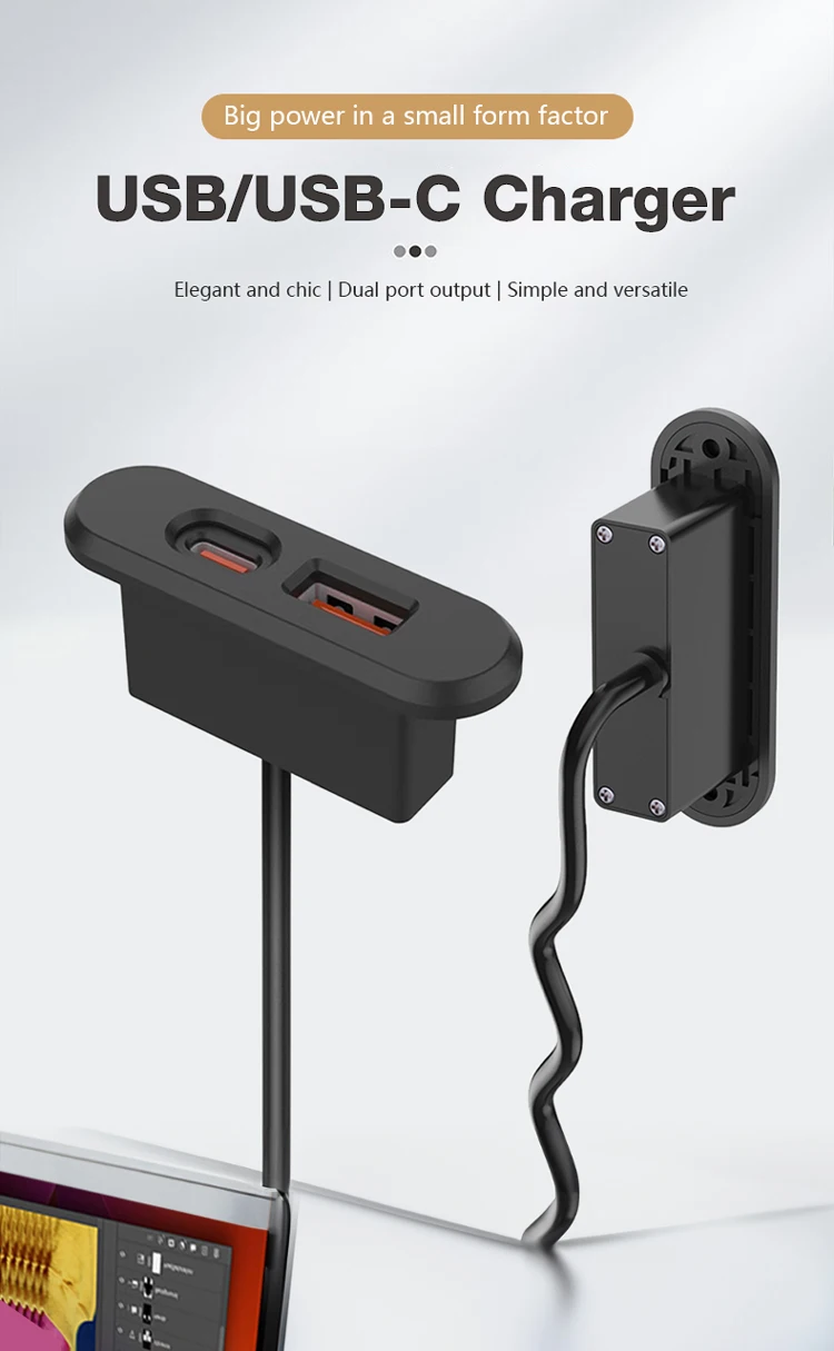 Dual Port Socket Type C Charger - Ideal for Office & Home