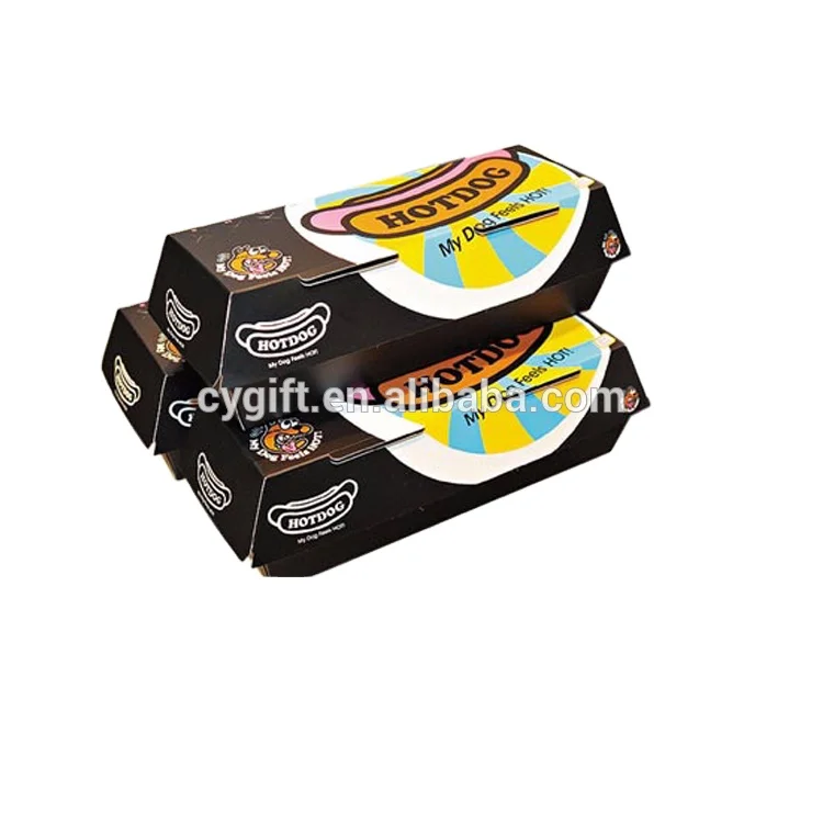 Custom Hot Dog Boxes With Logo Kraft Paper Packaging Fast Food Takeout ...