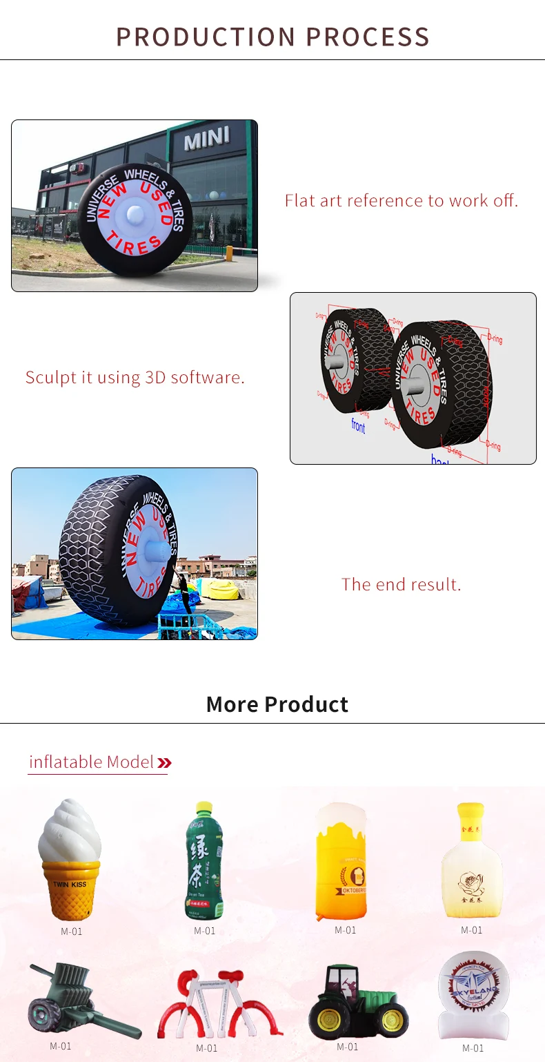 Custom logo Giant Inflatable Tire Balloon Advertising Inflatable Tire ...