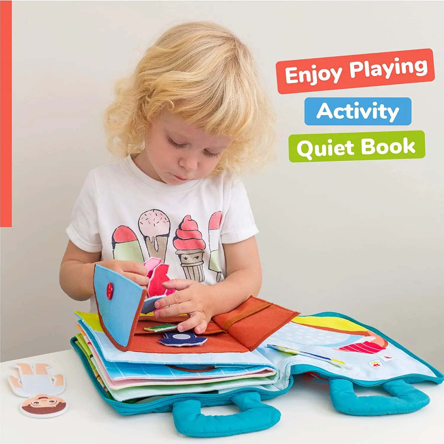 Montessori Kids Activity Cloth Book For Kids Children Learning Sensory ...
