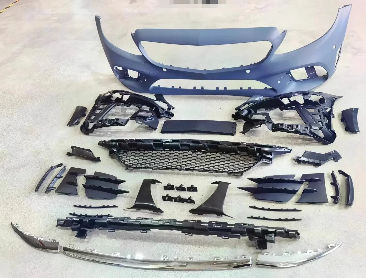 Front Rear Bumper Grill Mask Assembly For Mercedes-benz C-class W205 ...