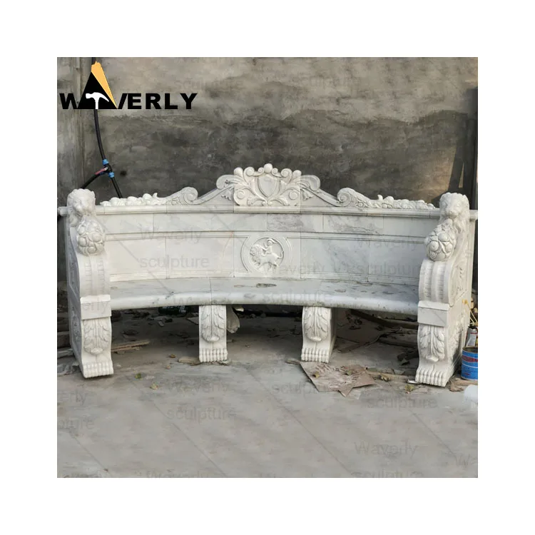 Outdoor Garden Polishing Bench Stone Supplier Hand Carved Luxury ...