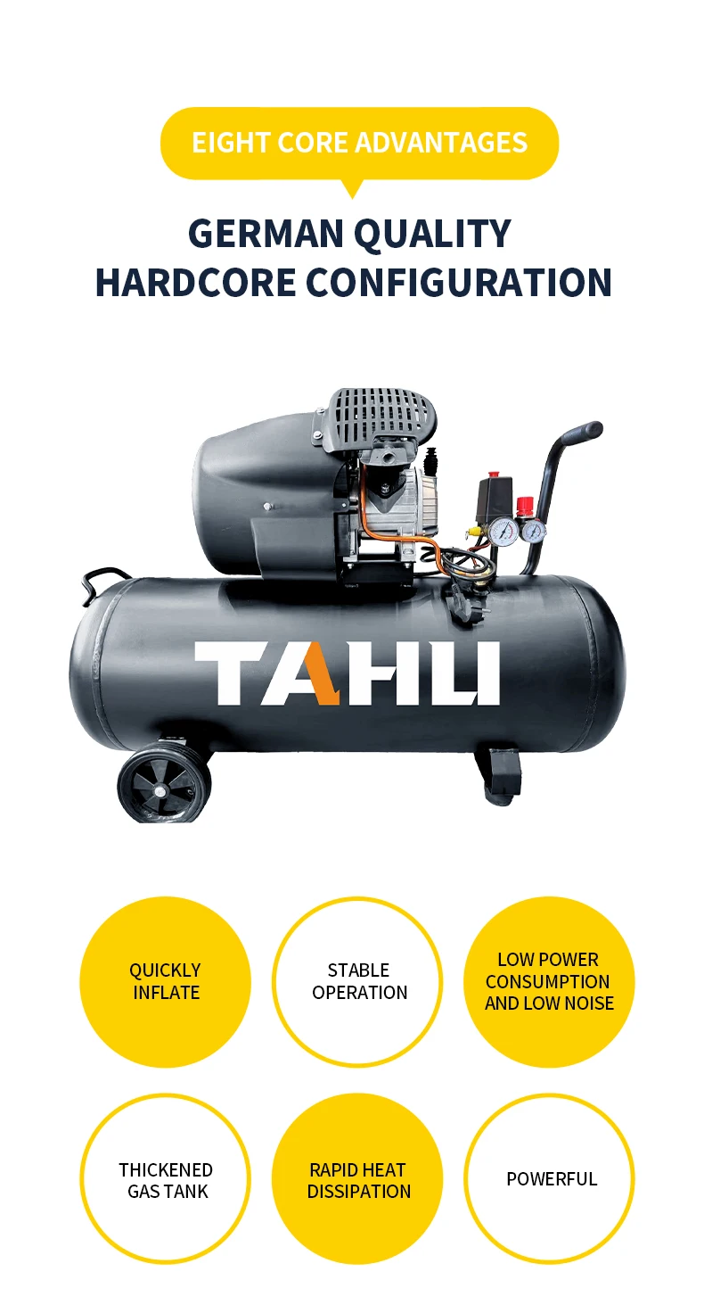 TAHU Industrial Direct Driven Portable Lubricated Air Compressor 3hp ...