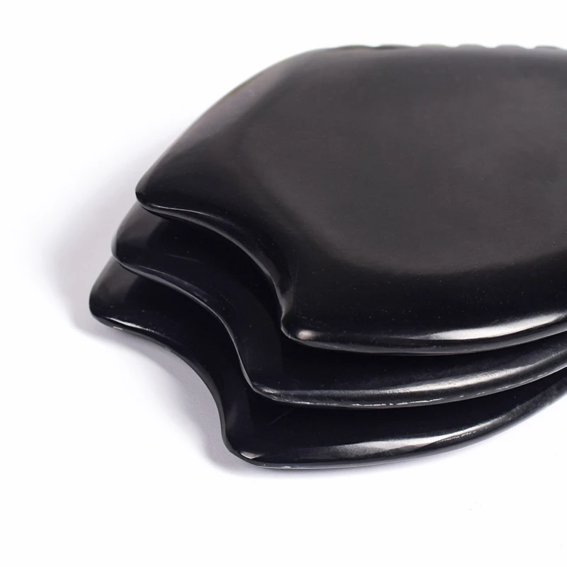 Natural China Traditional Facial Gua Sha Tool Black Bian Shi Sawtooth ...