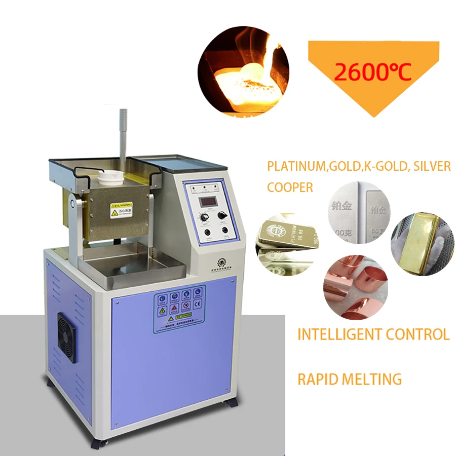 IGBT 2400C 15KW Induction Platinum Melting Furnace Induction Gold ...