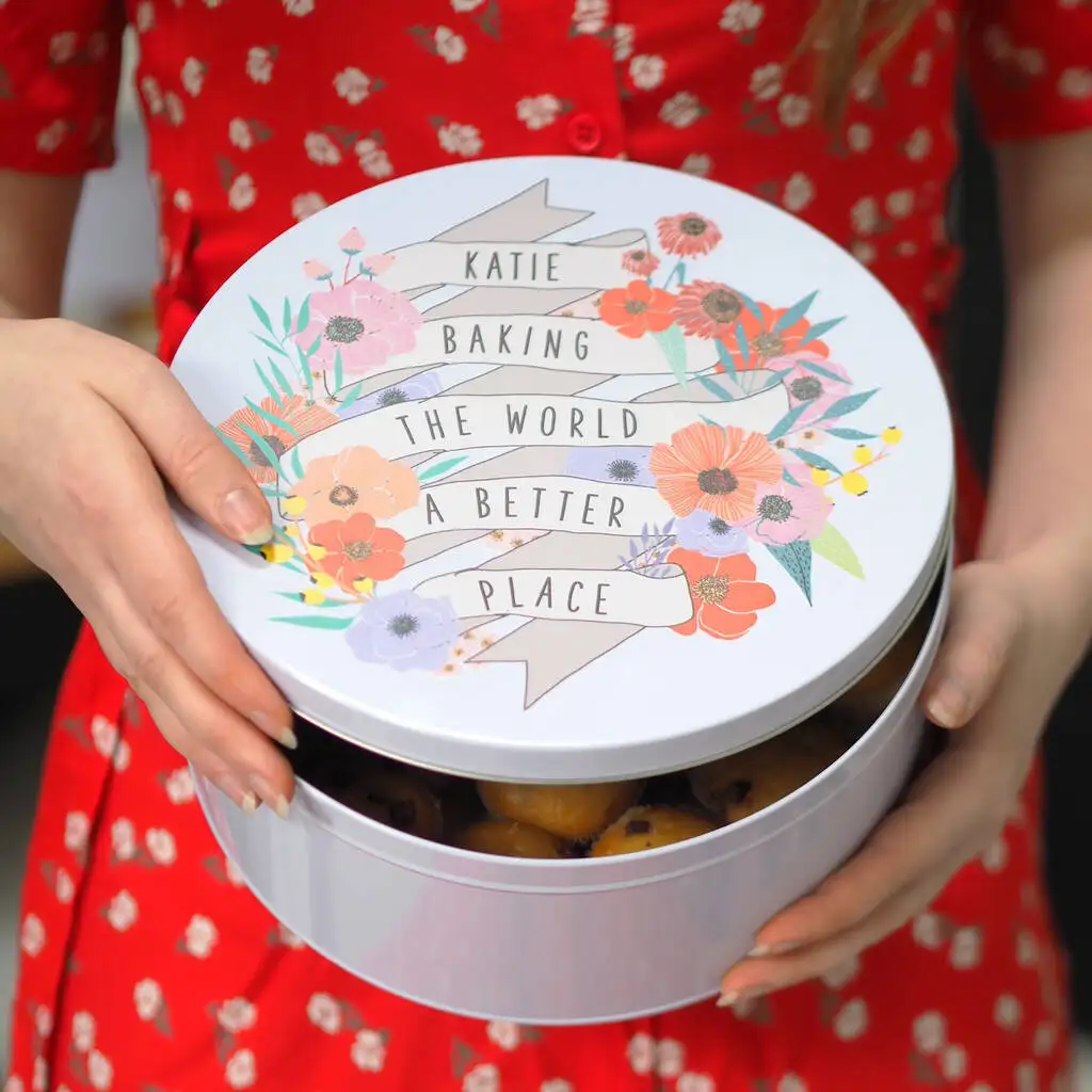 Wholesale Metal Packaging - Round Cookie Tin Box for Cake