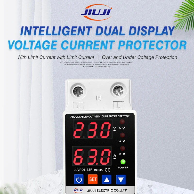 Dual Display 40A 63A 230V Din Rail Relay - over Voltage Protection