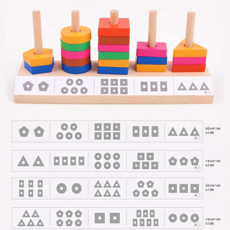 Color Cognition Wooden Montessori Geometric Shapes Matching Game ...